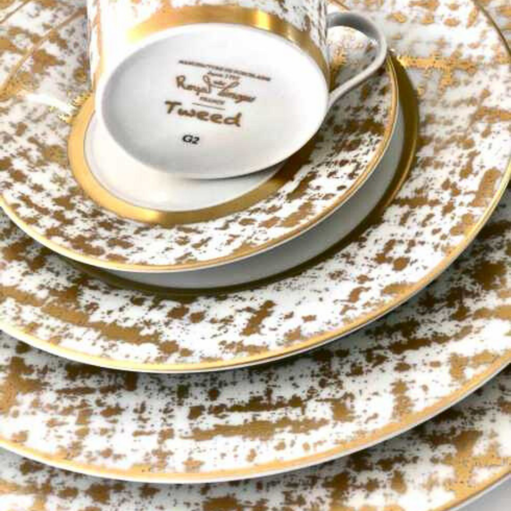 Tweed White & Gold Dinnerware – Current Home NY